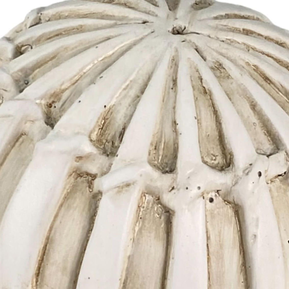 Esfera blanca con textura lineal 10x10x10cm