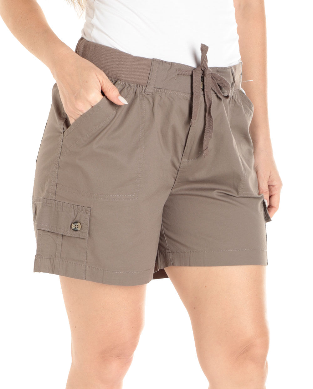 Short Dash pull on café de cintura media para mujer - Siman El Salvador