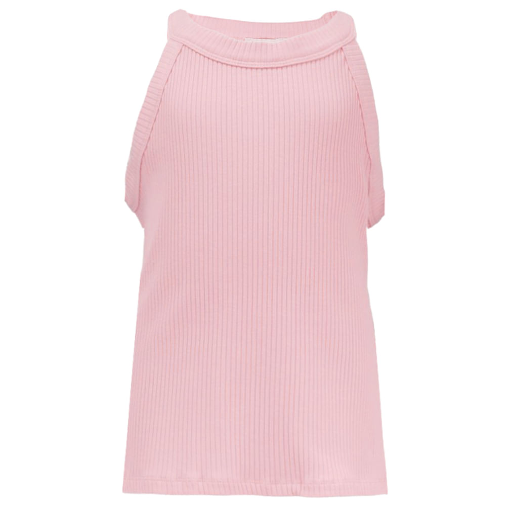 Blusa rosada con acanalado para niña - Siman Costa Rica