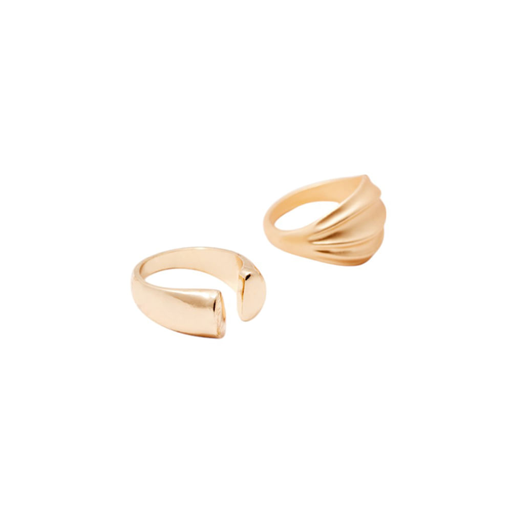 Set de anillos dorados para mujer - Siman Costa Rica