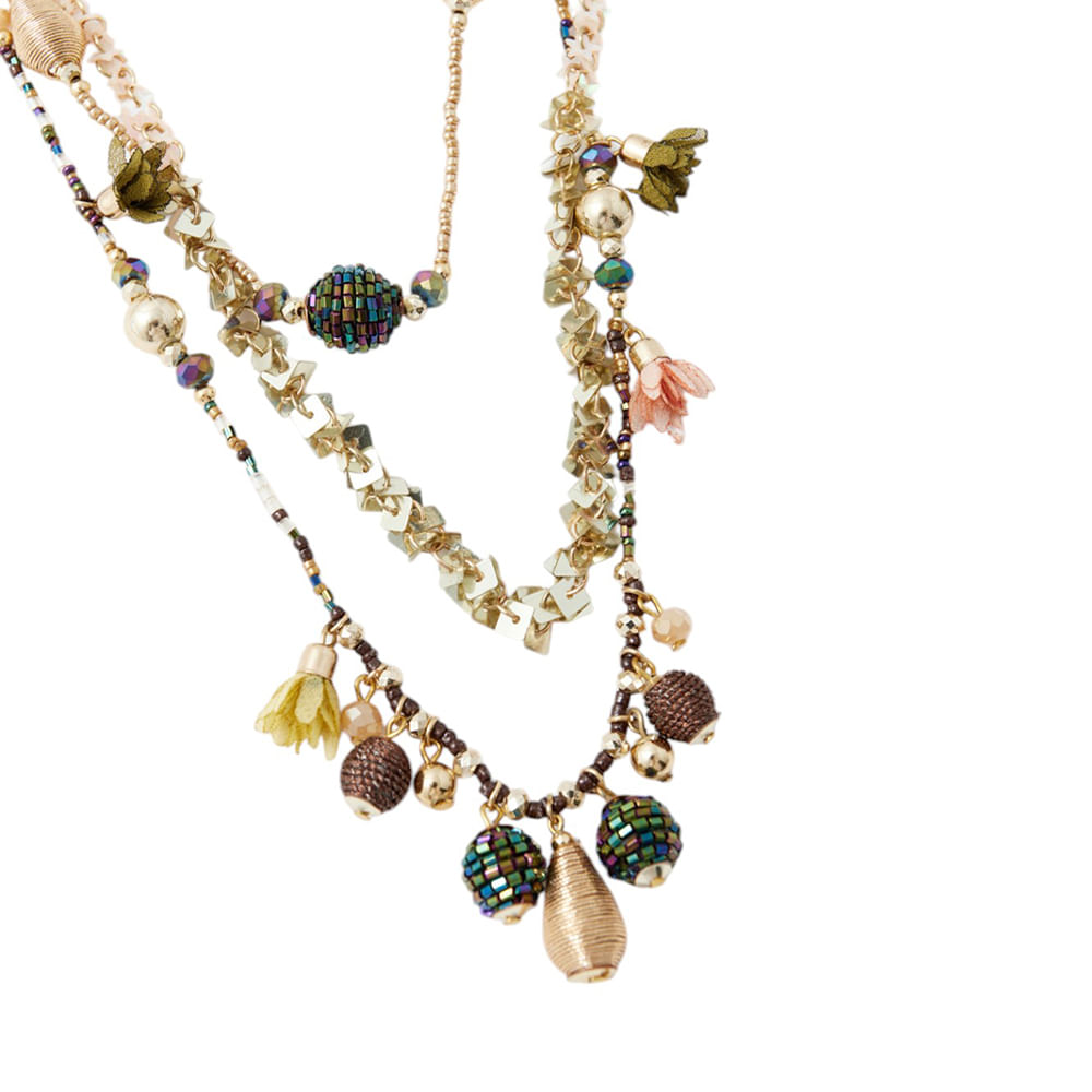 Collar triple multicolor para mujer - Siman Costa Rica