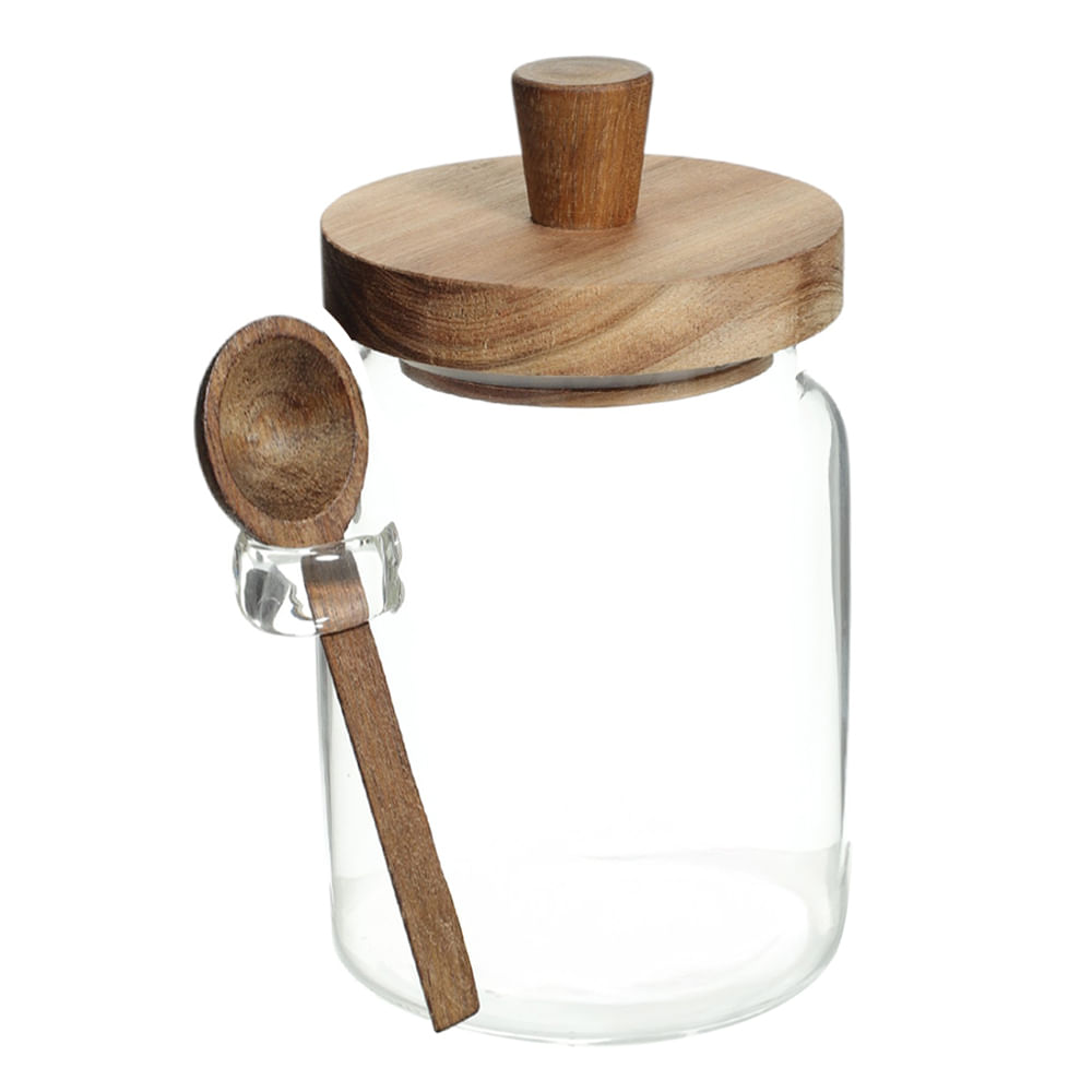 Set de canister de cristal y cuchara 9x17.5 cm - Siman Costa Rica