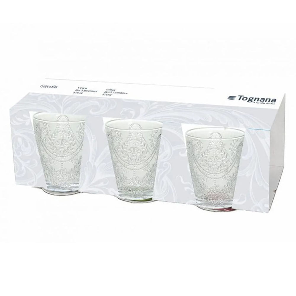 Set de 3 vasos vidrio 320 ml - Siman Guatemala