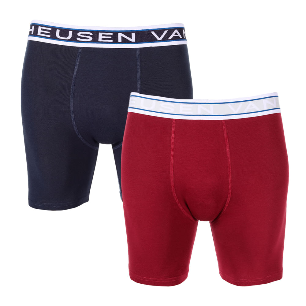Pack de 2 boxers long trunk Van Heusen bicolor sólidos para hombre ...