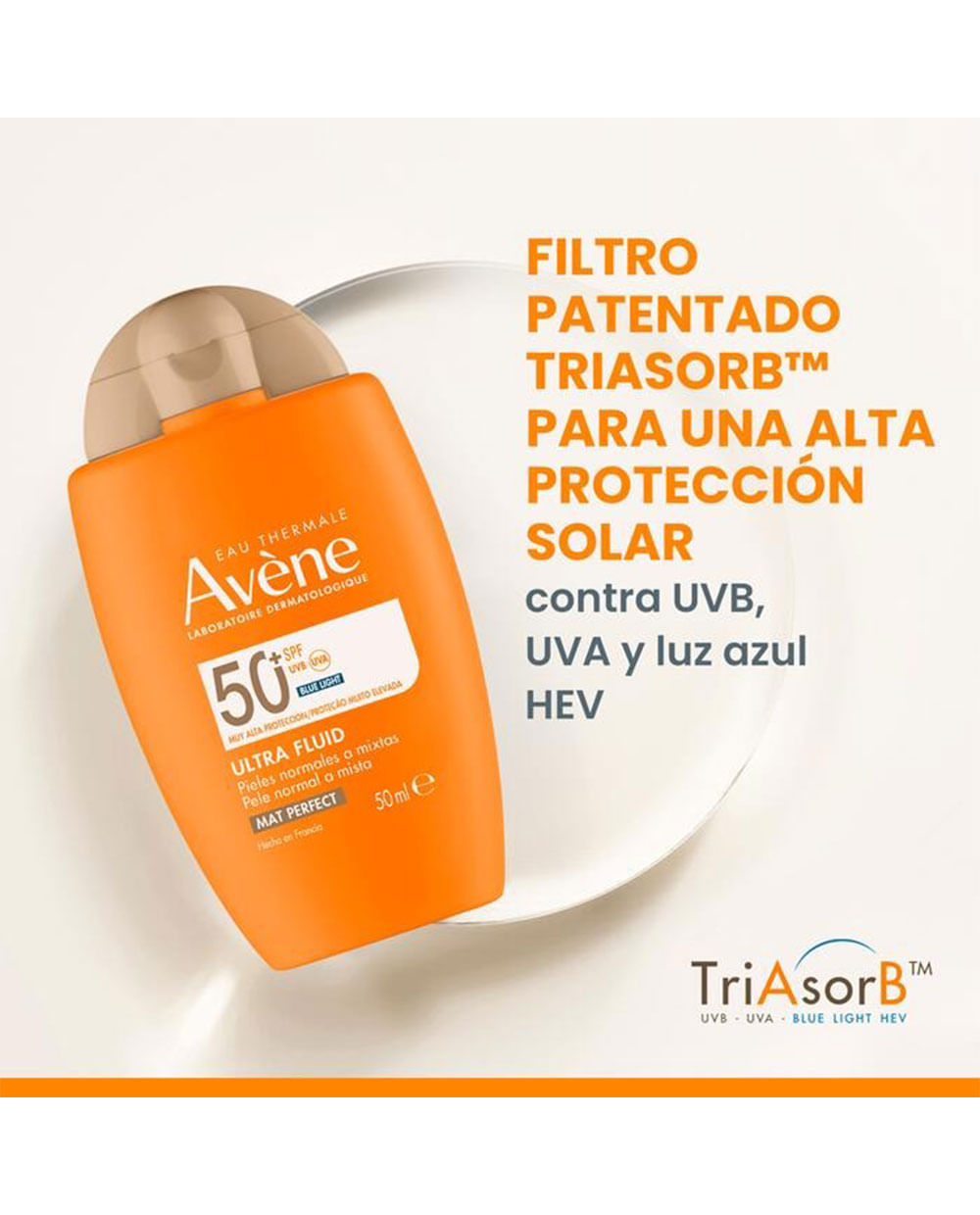 AVÈNE Protector Solar Ultra Fluido con color Matte Perfect SPF 50 ...