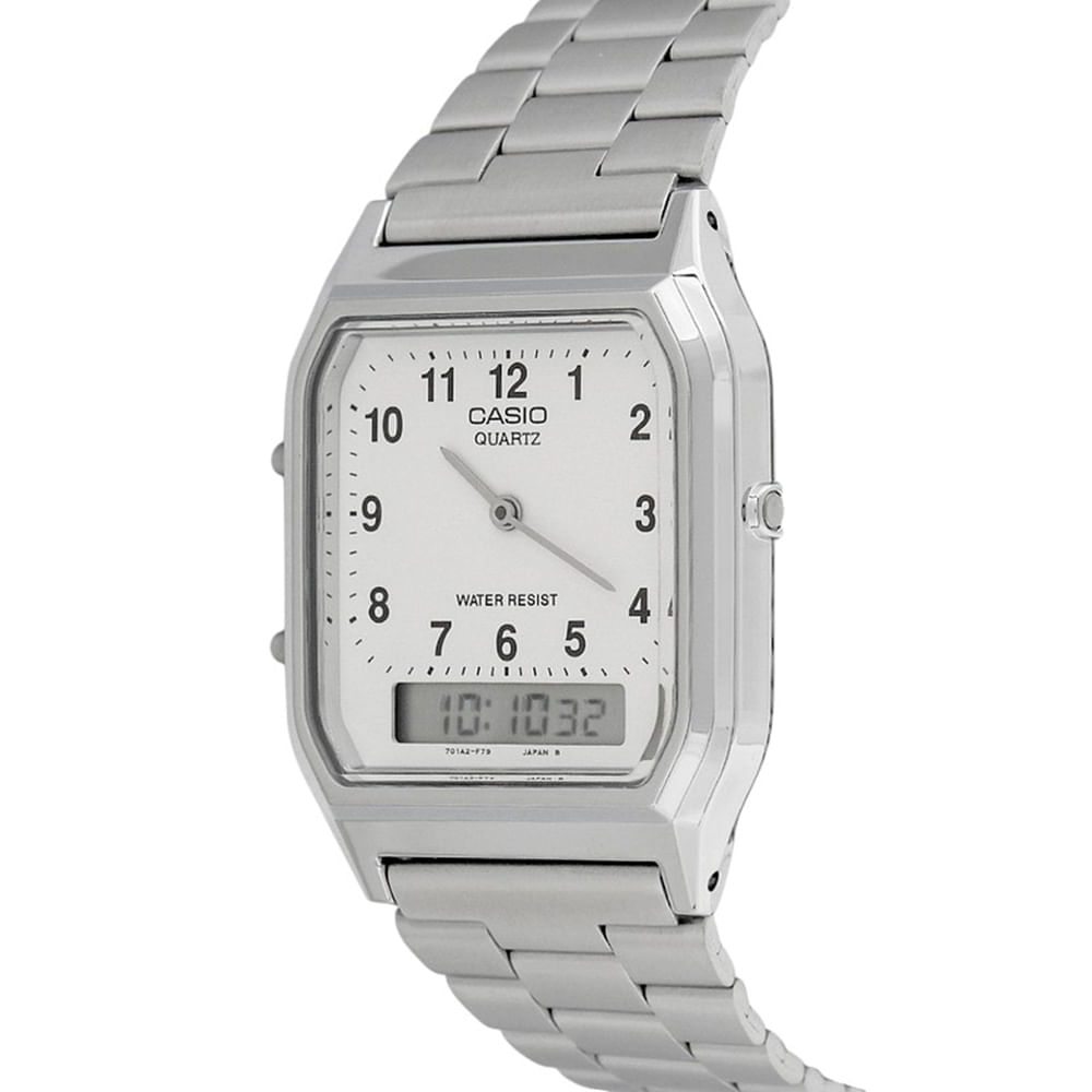 Reloj Casio análogo/digital metálico plateado unisex - Siman El Salvador