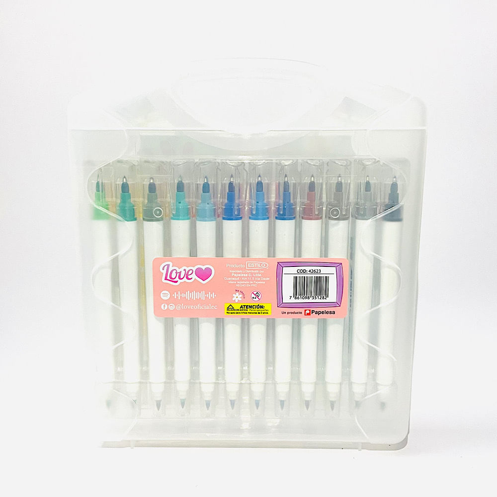 Brush Pen Love Doble Punta Estuche 24 Colores - Siman El Salvador