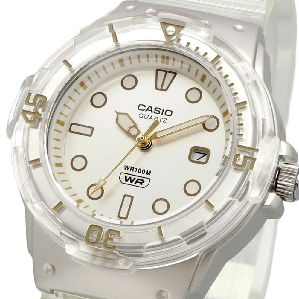 Reloj Casio análogo de resina transparente para mujer - Siman Costa Rica
