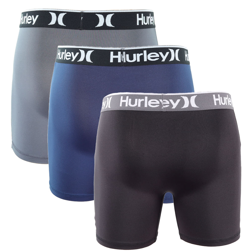 Pack de 3 boxers briefs Hurley multicolor sólidos para hombre - Siman ...