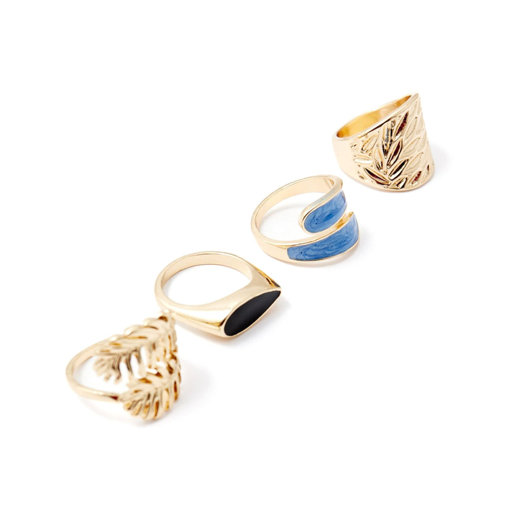 Set de anillos Sfera dorados para mujer - Siman El Salvador