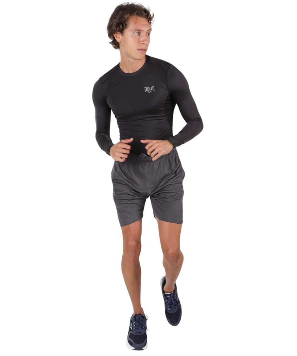 Camiseta deportiva de compresión Everlast negra para hombre - Siman ...