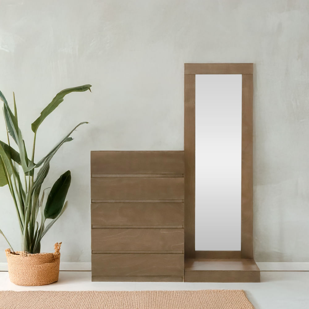 Gavetero con espejo Italia 5 cajones 181 x 136 x 41.5 cm - Siman El ...
