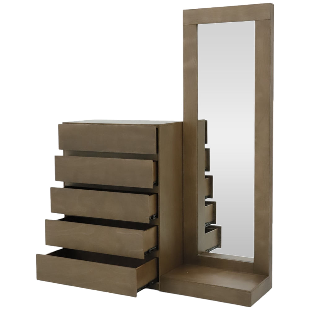 Gavetero con espejo Italia 5 cajones 181 x 136 x 41.5 cm - Siman Costa Rica