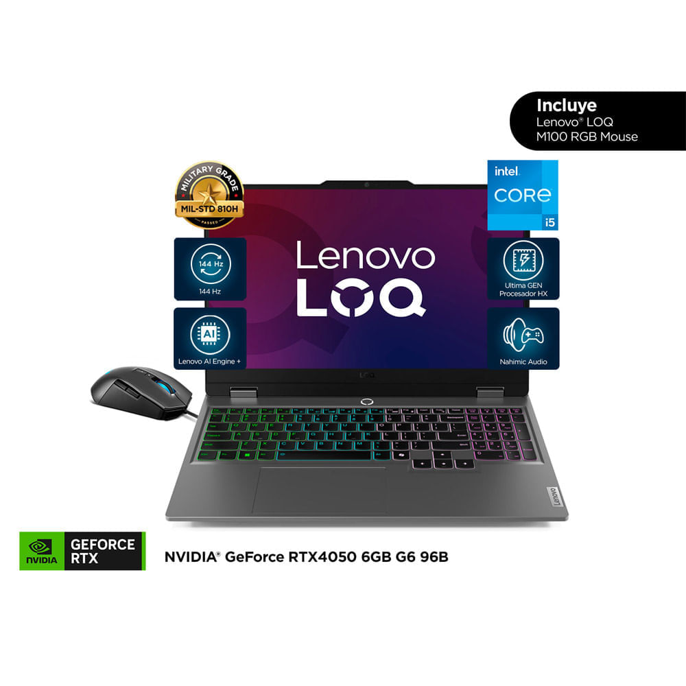 Laptop Gaming Lenovo LOQ 83GS0045GJ Intel Core i5-12450HX 16GB RAM ...