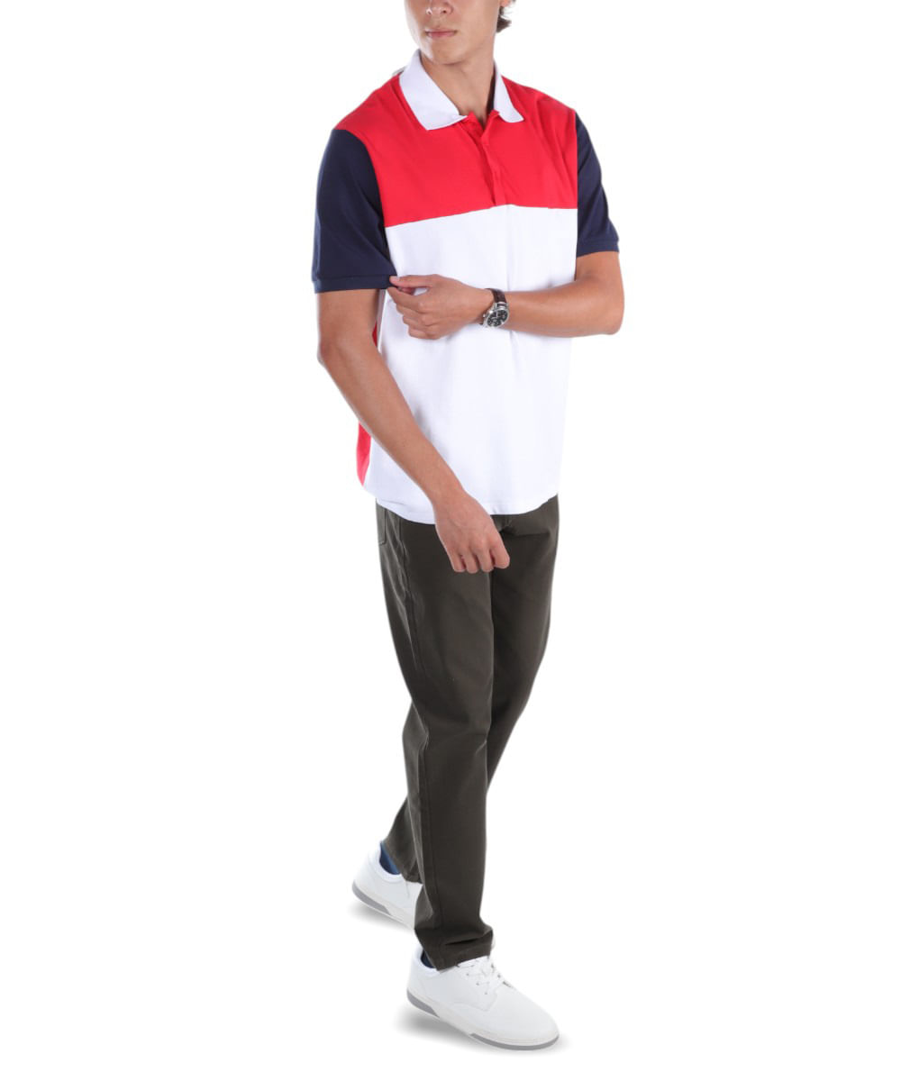 Camisa polo Gents color blocking multicolor para hombre