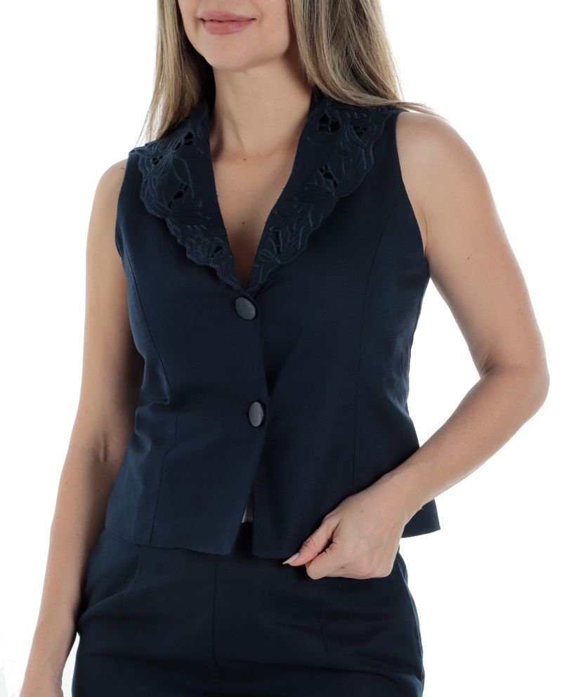 Chaleco Sabrina azul sin mangas para mujer - Siman Nicaragua