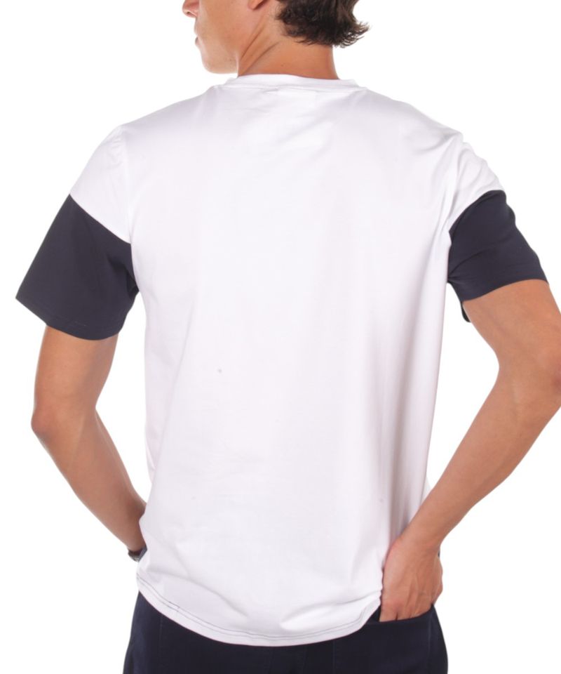 Camiseta Gents color block azul navy y blanco para hombre - Siman El ...