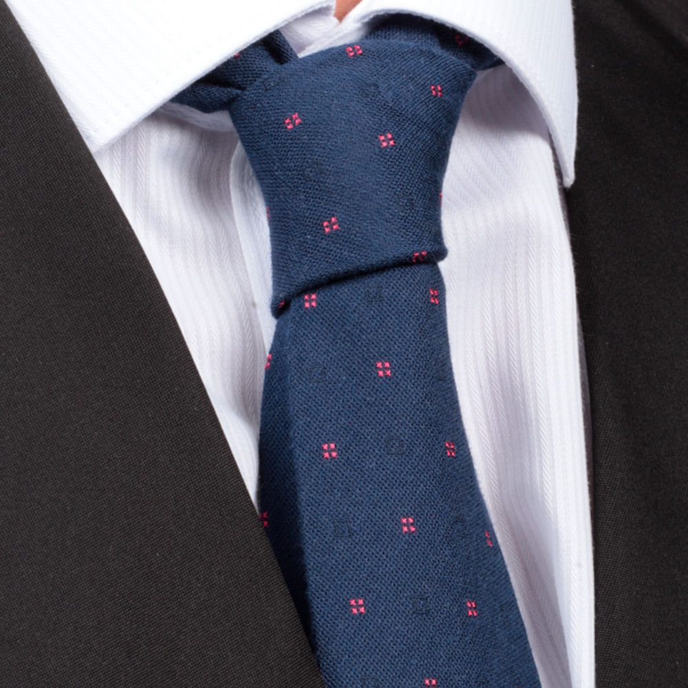 Corbata Unexpected regular fit azul navy con mini print para hombre ...