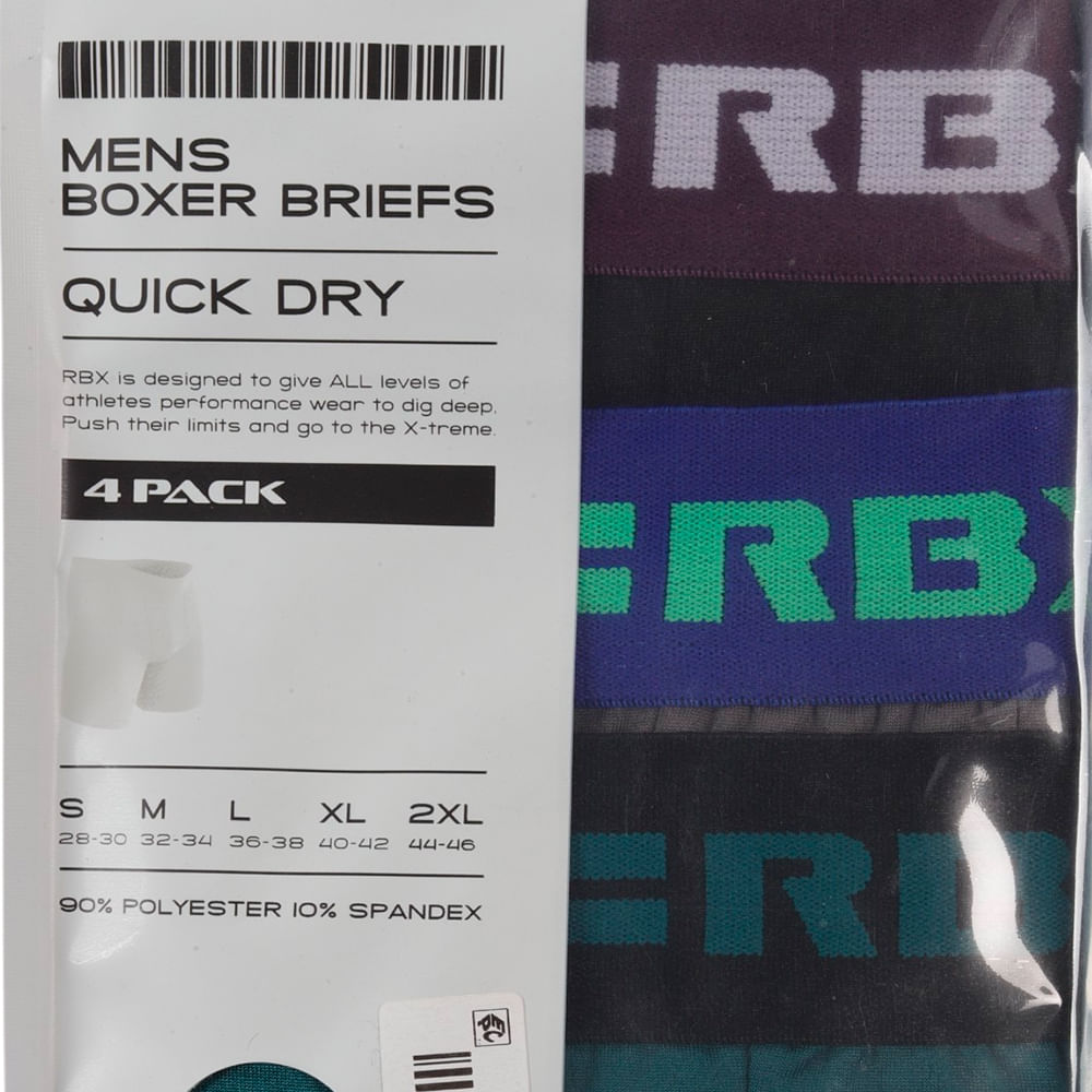 Pack de 4 boxers briefs RBX multicolor sólidos para hombre - Siman El ...