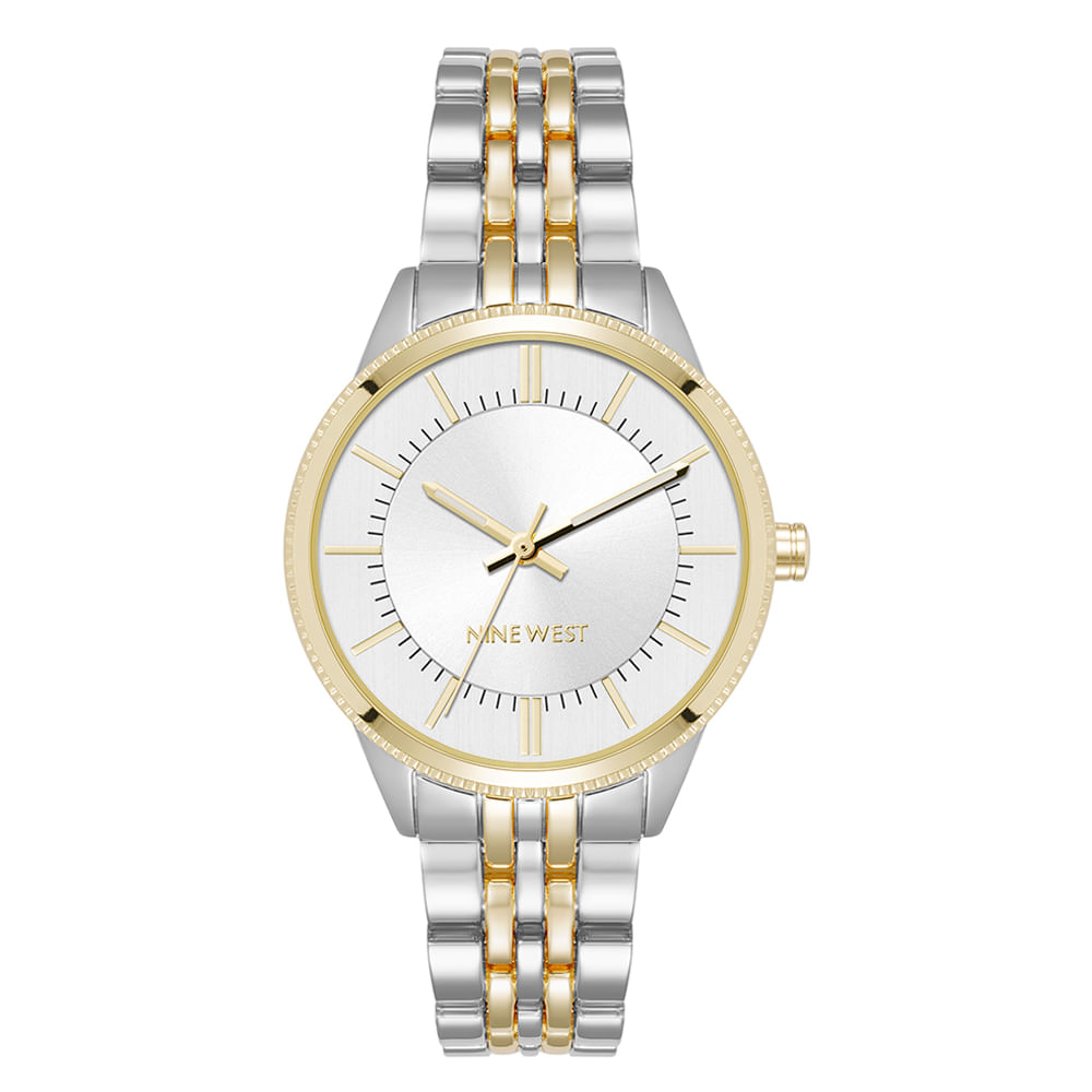 Reloj análogo Nine West de metal bicolor para mujer