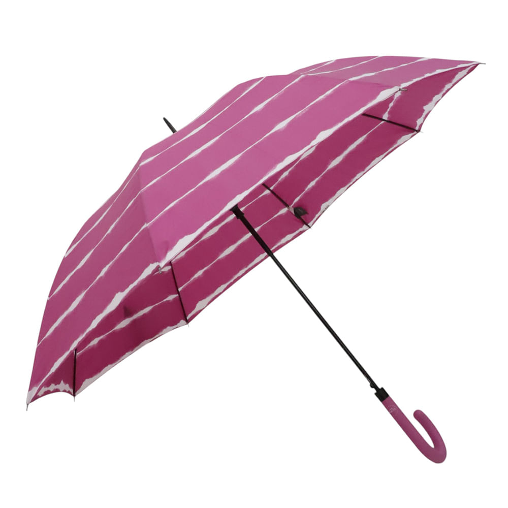 Paraguas automático largo Bisseti tie dye color rosado para mujer ...