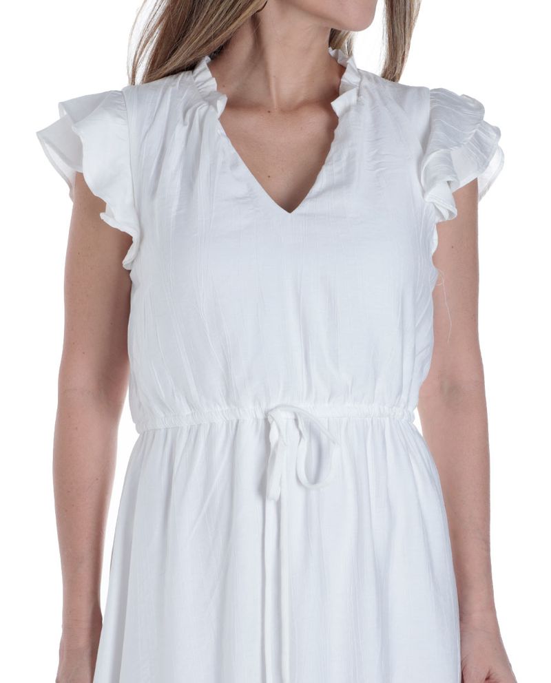 Vestido Julian And Jordan midi blanco manga corta para mujer - Siman ...