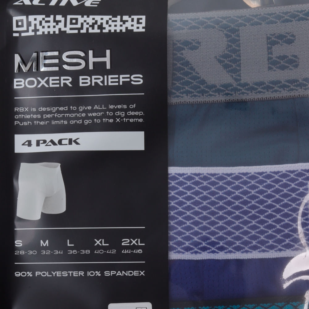 Pack de 4 boxers brief RBX multicolores para hombre - Siman Costa Rica