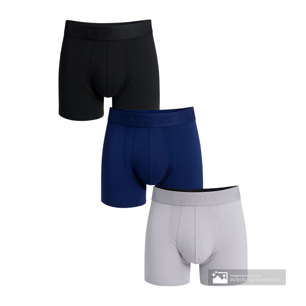 Pack de 3 boxers brief Jockey multicolor sólidos para hombre - Siman ...