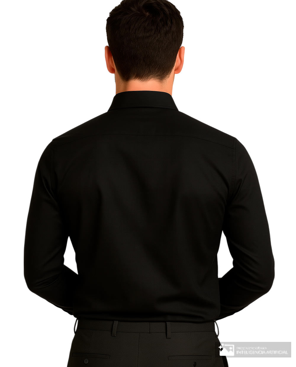 Camisa formal Carven custom fit negra heather para hombre - Siman Costa ...
