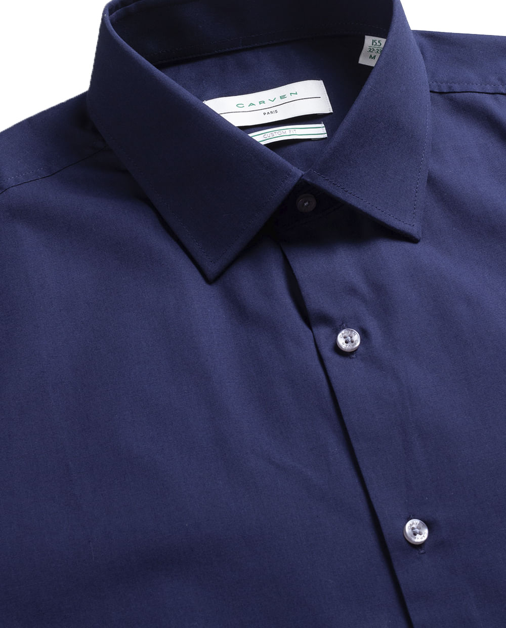 Camisa formal Carven custom fit azul navy sólida para hombre - Siman ...