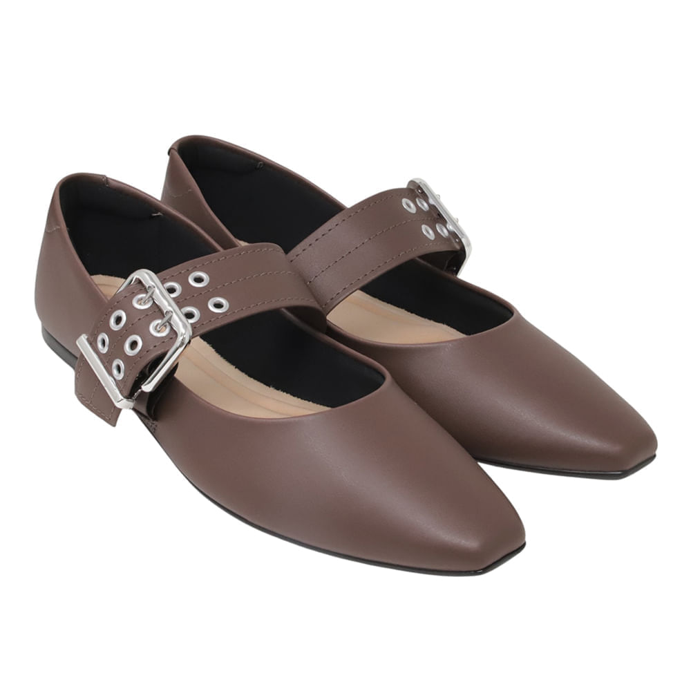 Zapato casual Mary Jane Orange color café para mujer - Siman El Salvador