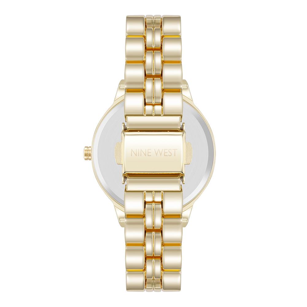 Reloj Nine West análogo de metal color dorado para mujer - Siman Costa Rica