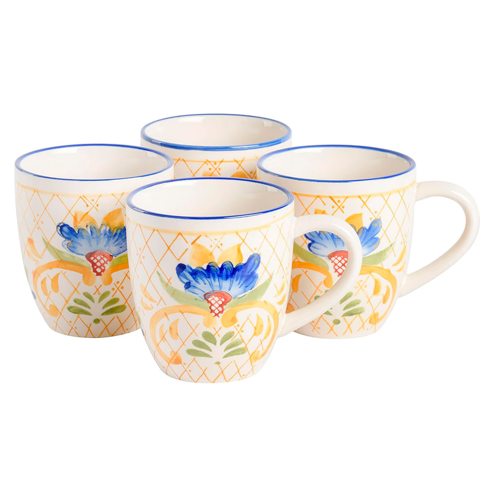 Set de 4 tazas de cerámica tierra tile Gibson - Siman Nicaragua