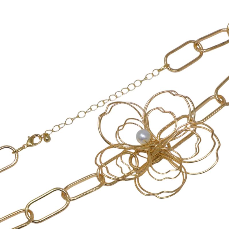 Pulsera de flor color dorado 1 cm-18" para mujer - Siman Nicaragua