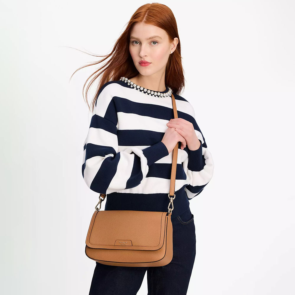 Cartera shoulder bag Kate Spade Hudson color café para mujer - Siman ...