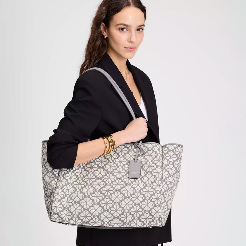 Cartera tote Kate Spade Spade flower Jacquard gris para mujer - Siman ...