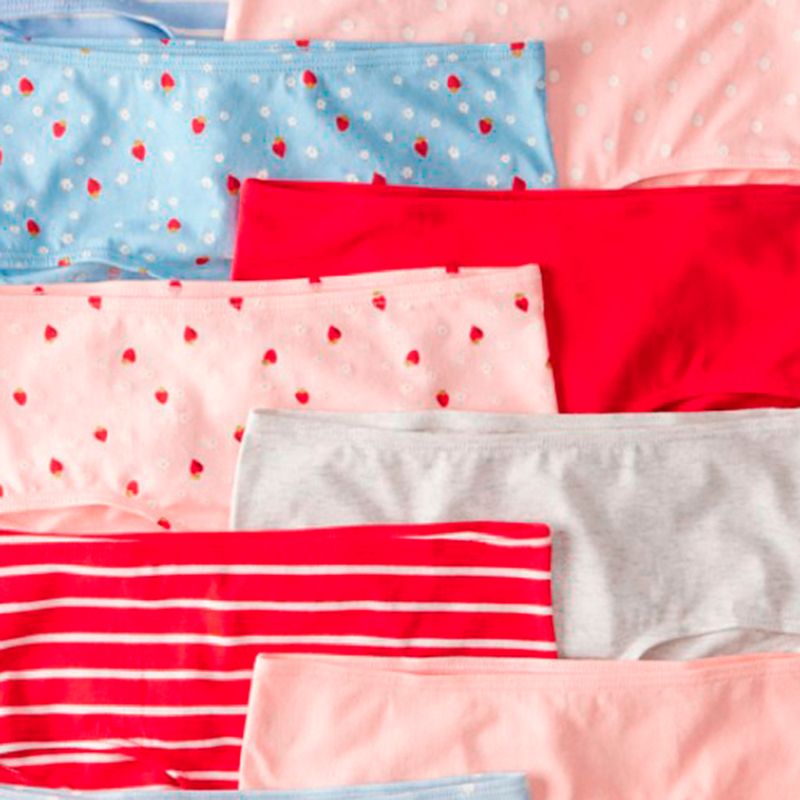 Set de 10 piezas de ropa interior multicolor con estampado para niña ...