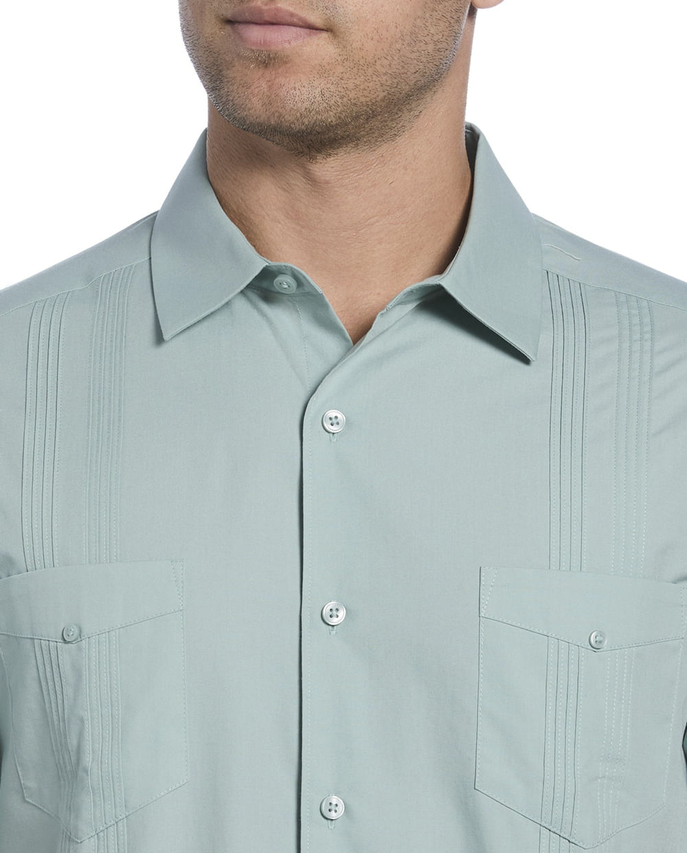 Guayabera Cubavera verde menta con rayas texturizadas para hombre ...