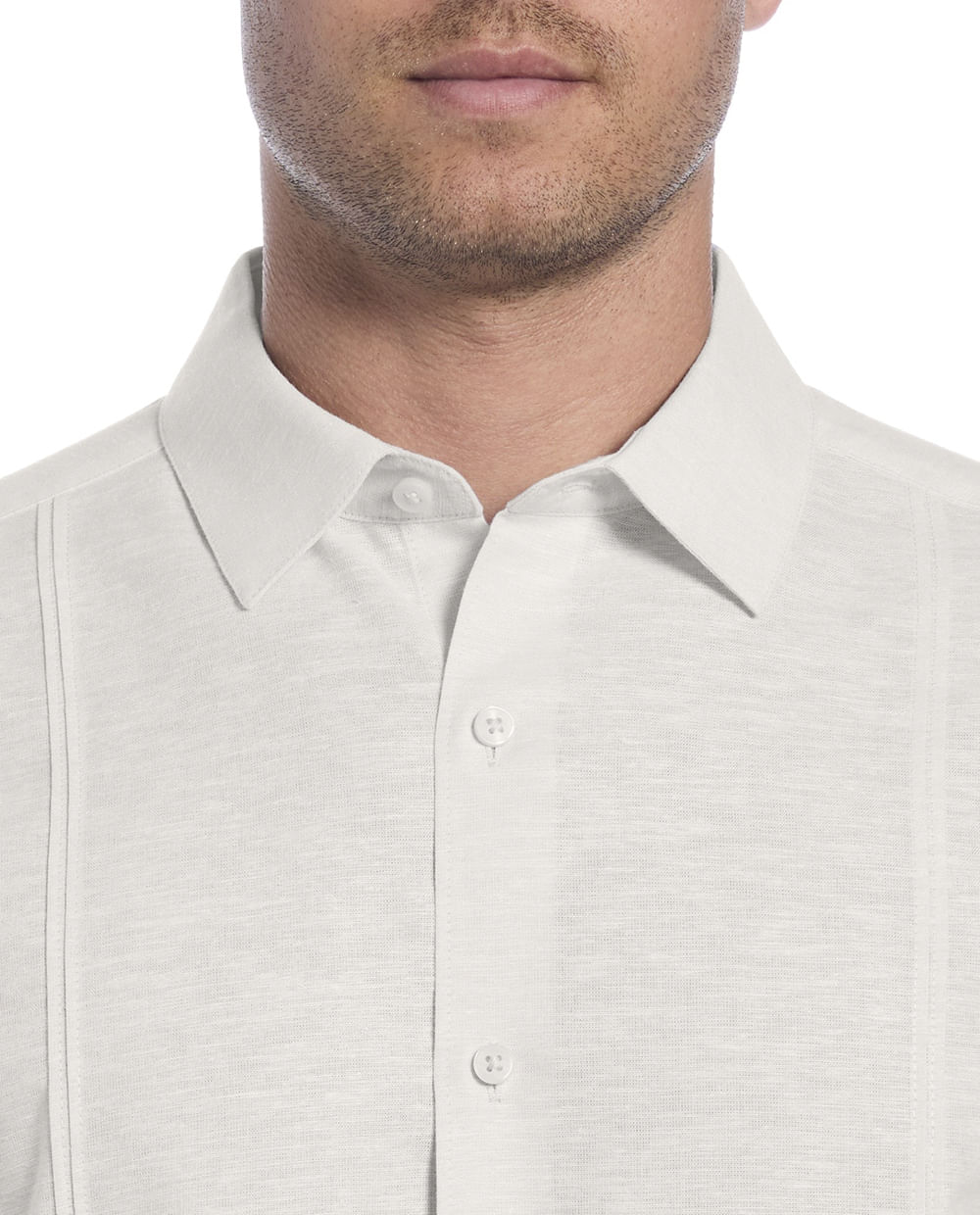 Guayabera de lino Cubavera ivory heather para hombre - Siman Costa Rica