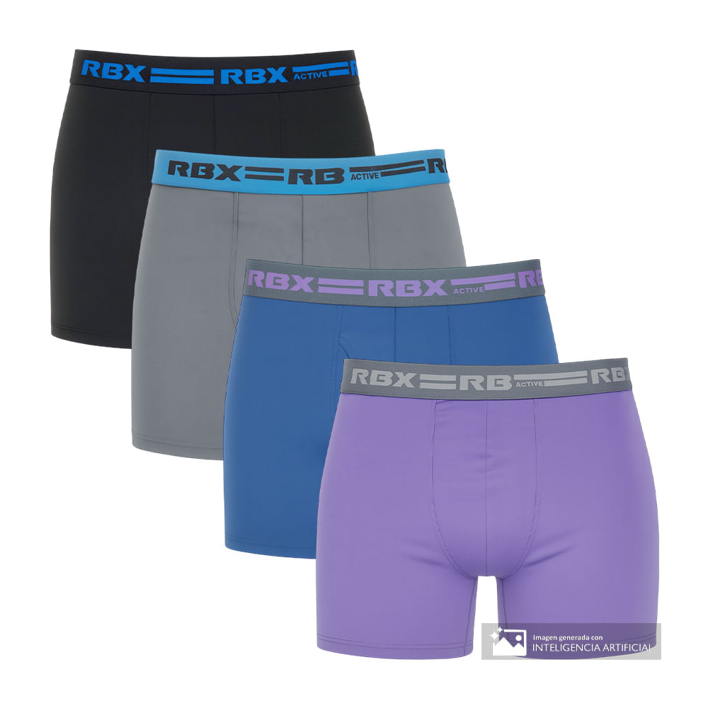 Pack de 4 boxers briefs RBX multicolor para hombre - Siman El Salvador