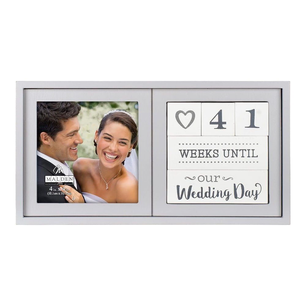 Marco decorativo para bodas con bloques de fechas y frases 10.2x10.2 cm ...