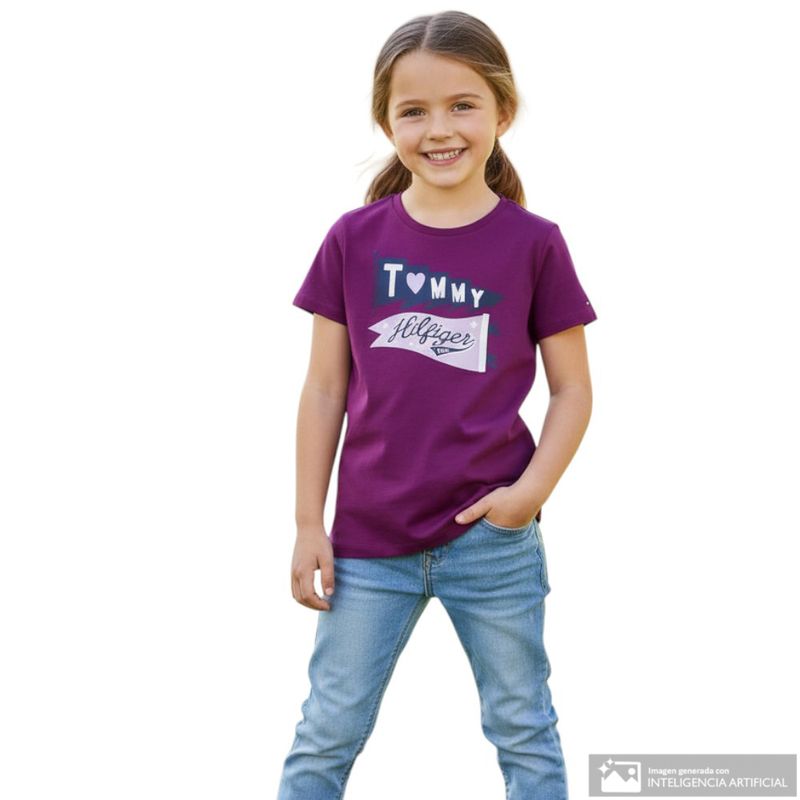 Blusa color vino con estampado para niña - Siman Guatemala