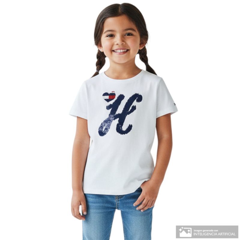 Blusa blanca con lentejuelas para niña - Siman Guatemala