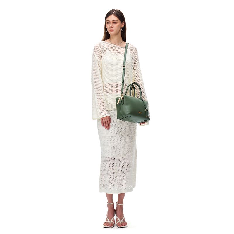 Cartera satchel H&Co Tamara color verde para mujer - Siman Guatemala