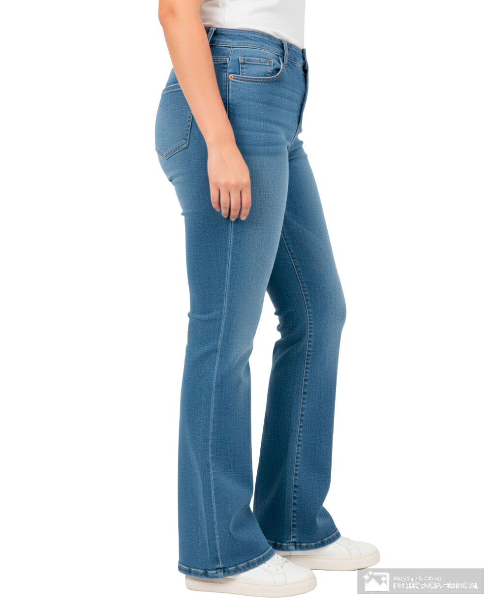 Jeans Sabrina flare azul de cintura alta para mujer - Siman Guatemala