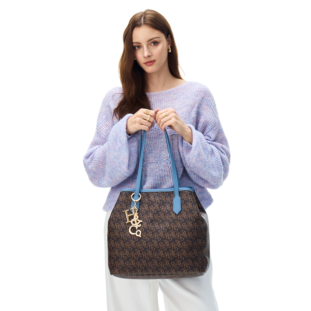 Cartera reversible tote H&Co Avril color azul para mujer - Siman El ...