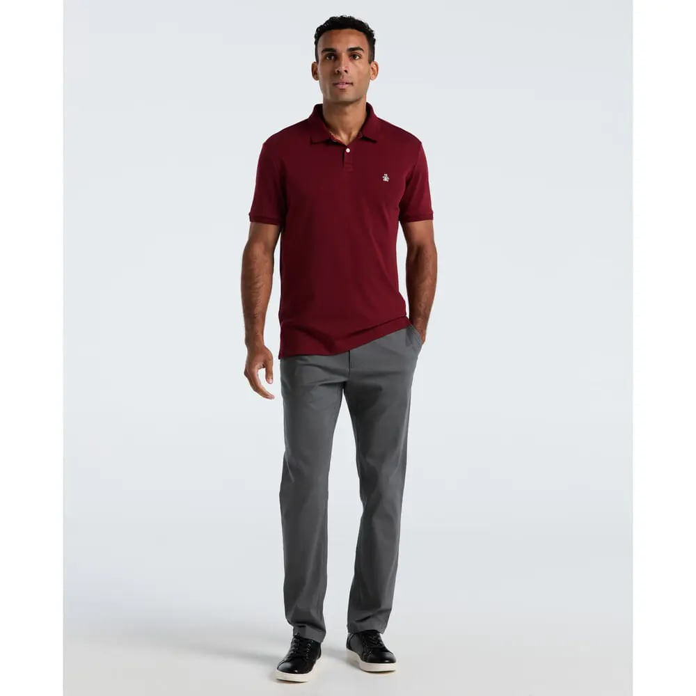 Camisa polo Penguin slim fit color vino sólida para hombre - Siman ...