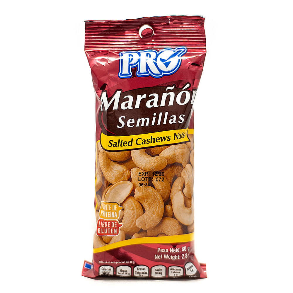 Snack salado - PRO Semilla de marañón 80g - Siman Costa Rica