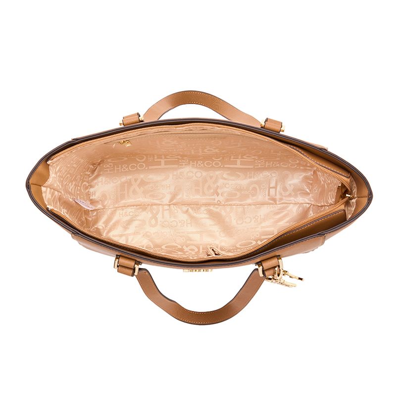 Cartera tote H&Co color café para mujer - Siman El Salvador