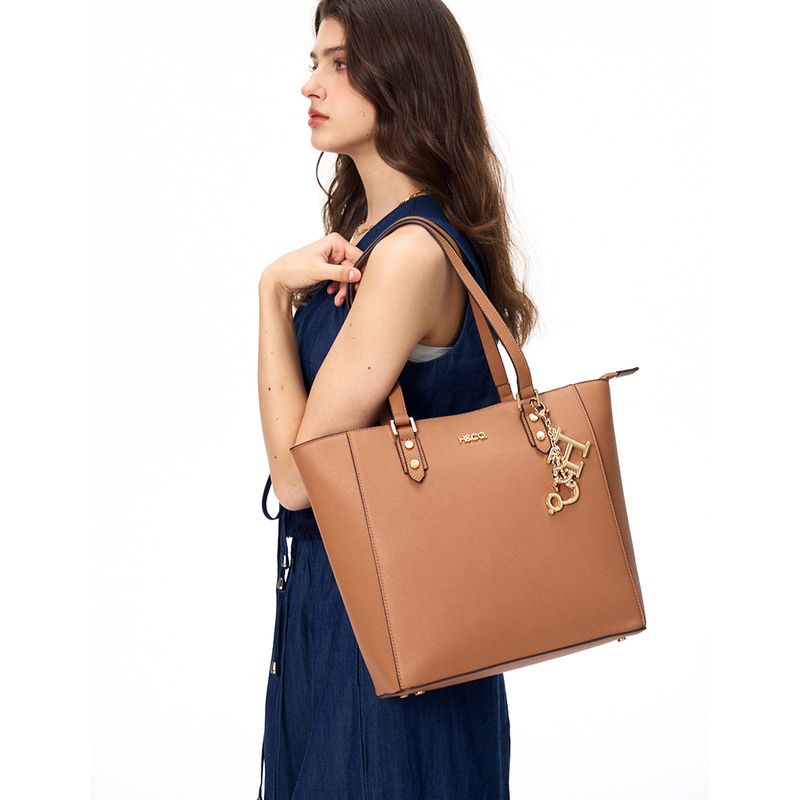 Cartera tote H&Co color café para mujer - Siman El Salvador